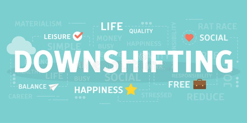 Downshifting Concept. Flat Design Colorful Illustration. Freelancer Changes Lifestyle To Be ...