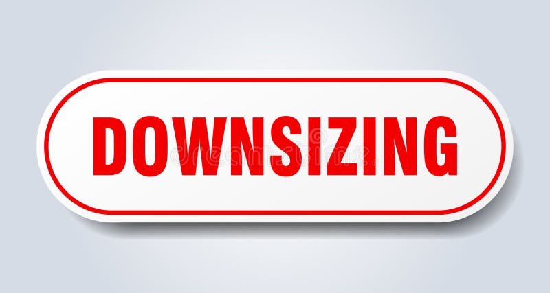 Downsizing sticker. stock vector. Illustration of square - 197151606