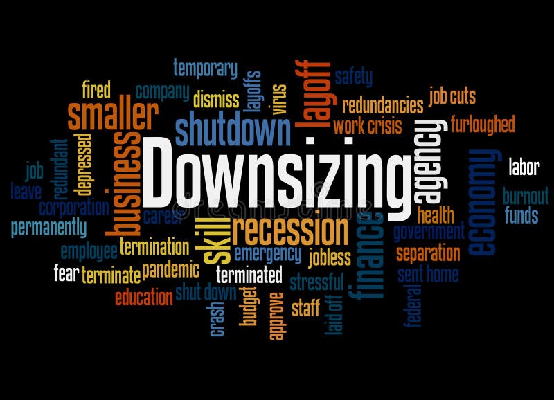 Downsizing Word Cloud Concept 2 Stock Illustration - Illustration of ...