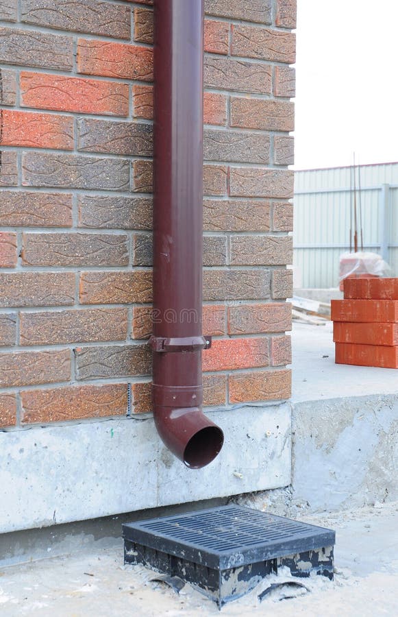 Rainwater drainage pipe stock image. Image of rainwater - 168881779
