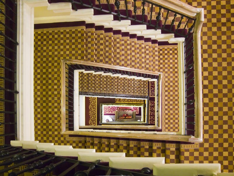 Downstairs stock photo. Image of empty, staircase, carpet - 25038336