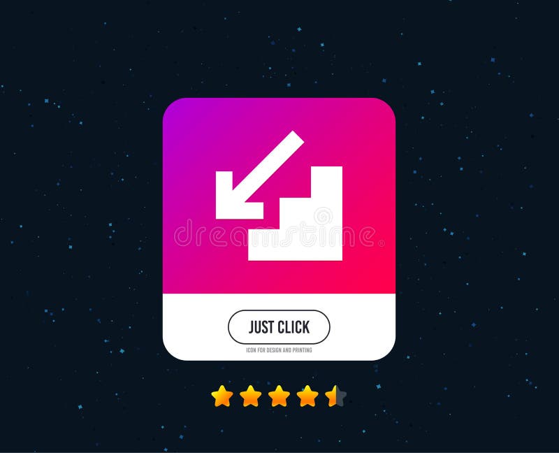 Downstairs Icon. Down Arrow Sign. Vector Stock Vector - Illustration of ...