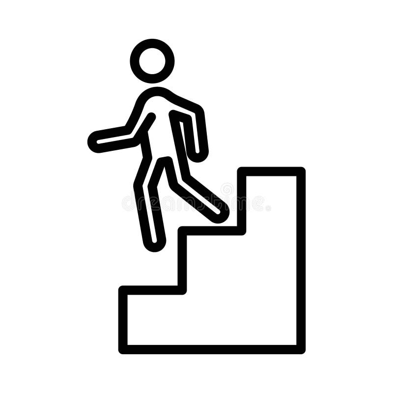 Downstairs Icon Set Stairway Illustrations for Architecture and ...