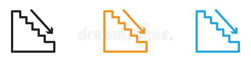 Downstairs Icon Vector Logo Set Collection for Web App Ui Stock Vector ...