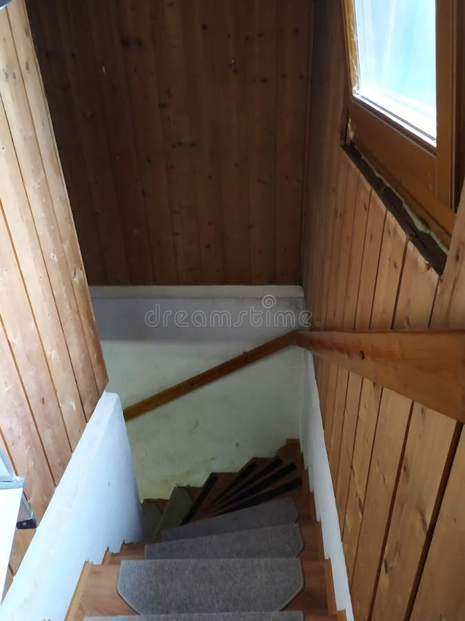 Downstairs To a Basement from a House Stock Image - Image of interior ...