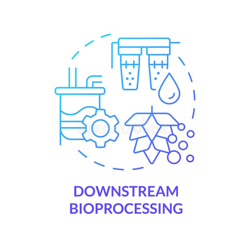 Downstream Bioprocessing Blue Gradient Concept Icon Stock Vector ...