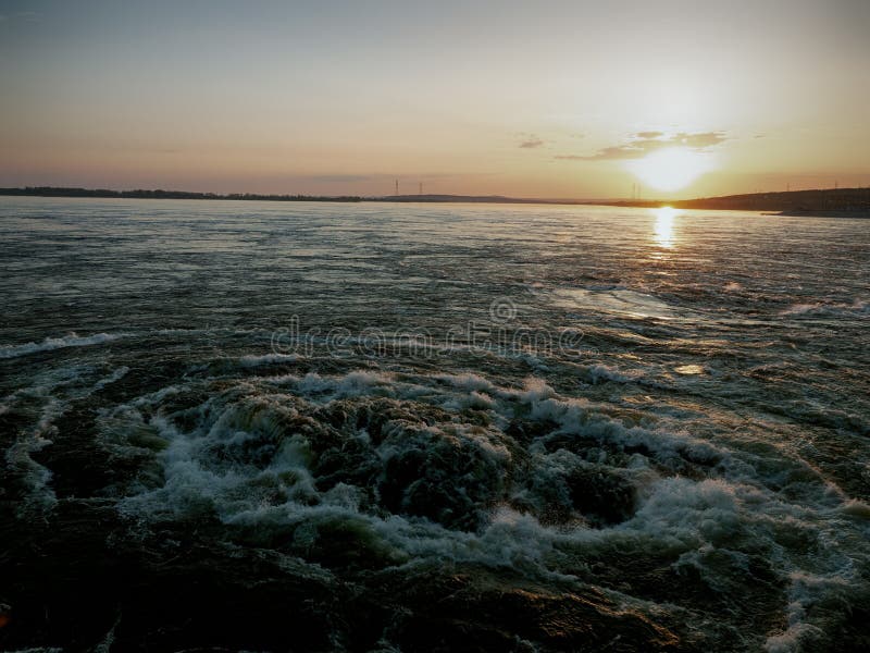 Downstream of the Dam on the Volga River Stock Photo - Image of ...