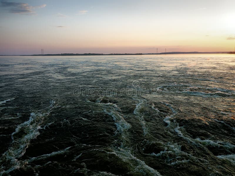 Downstream of the Dam on the Volga River Stock Image - Image of ...
