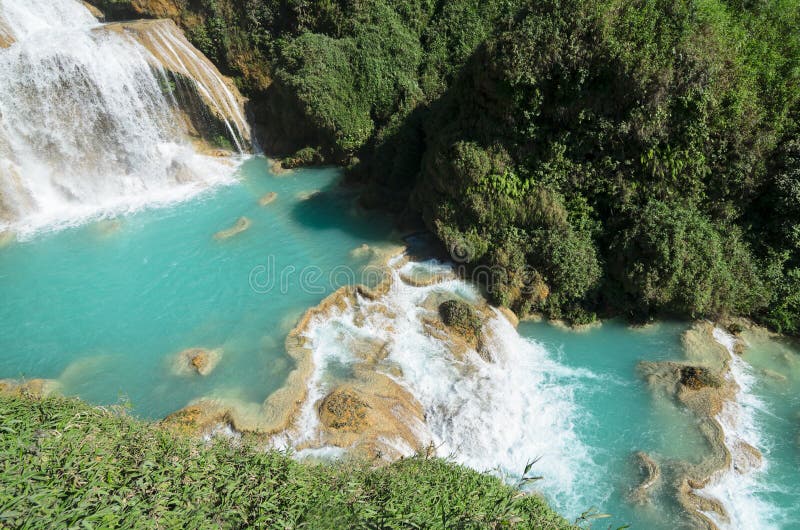 Turquoise Pools and Limestone Bridges Surrounded by the Jungle in Semuc ...