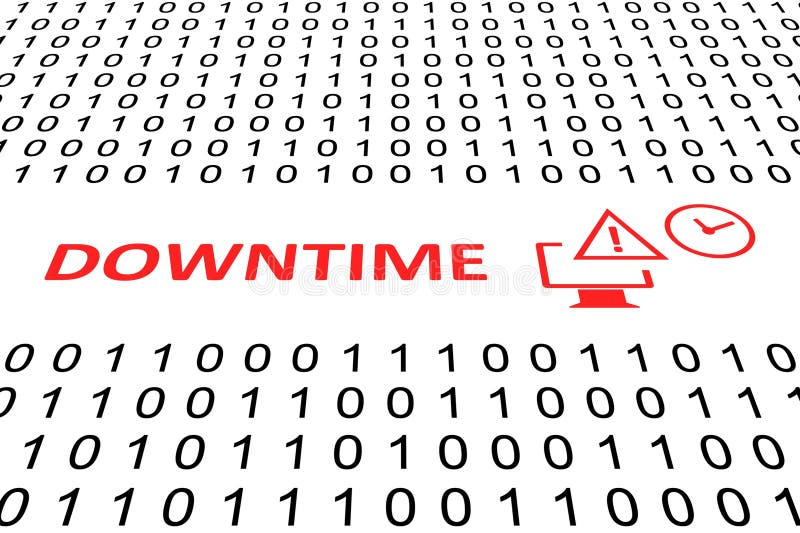 DOWNTIME Concept Binary Code 3d Stock Illustration - Illustration of ...