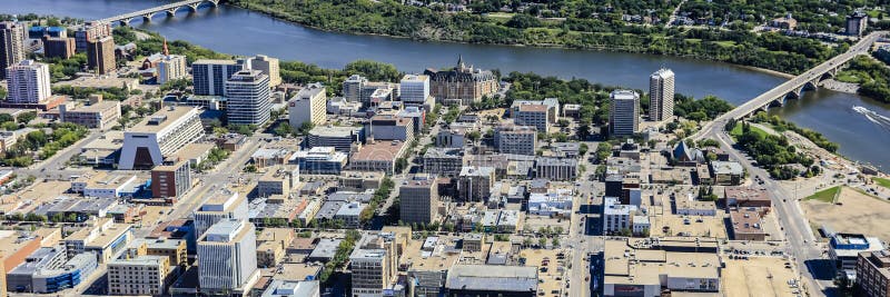 Downtown Aerial editorial photo. Image of saskatoon - 193219181