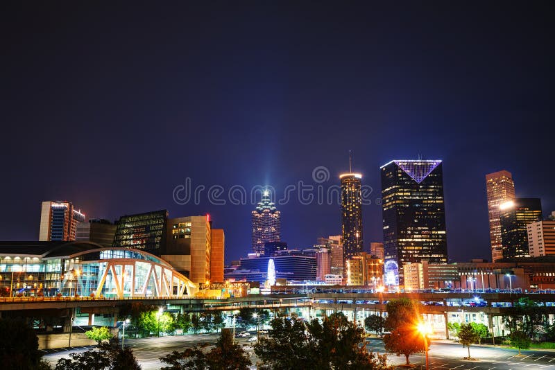 Downtown Atlanta, Georgia stock photo. Image of illuminated - 67237574