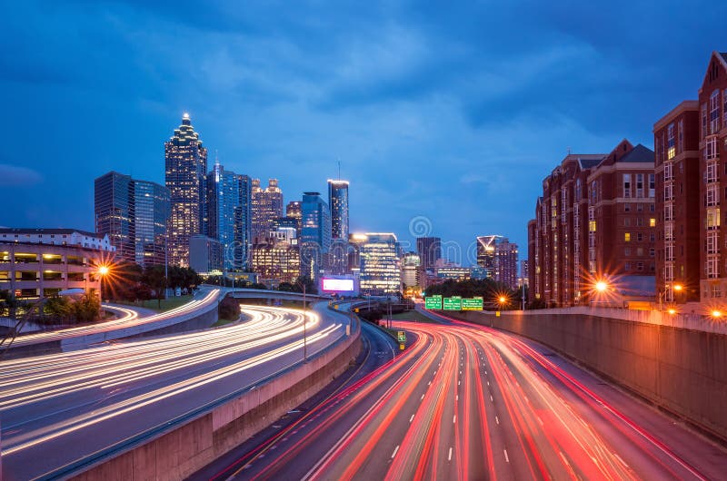 Atlanta Freeway Signs stock image. Image of highway, flight - 12982911