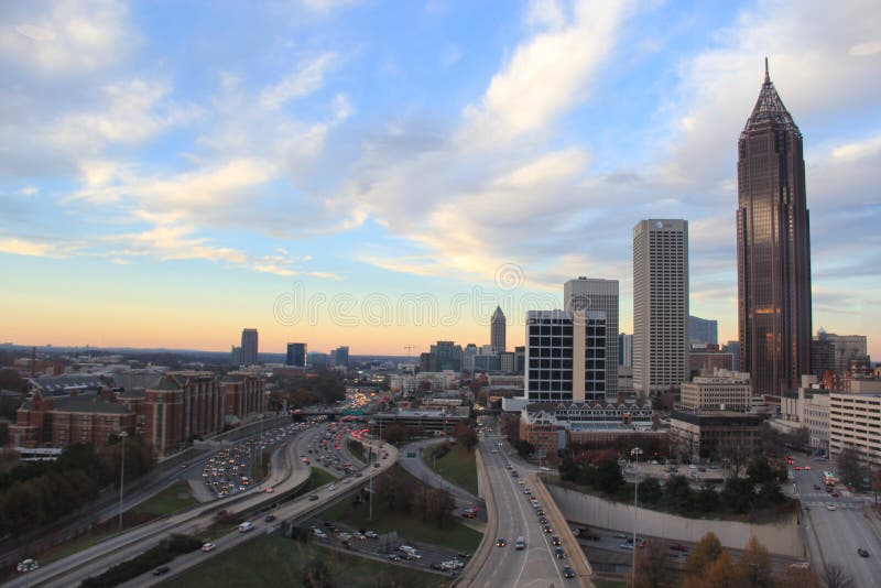 Downtown Atlanta highway editorial photography. Image of highway - 64169157