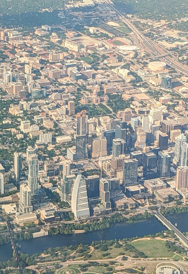 Downtown Austin from above editorial photo. Image of austin - 254513331