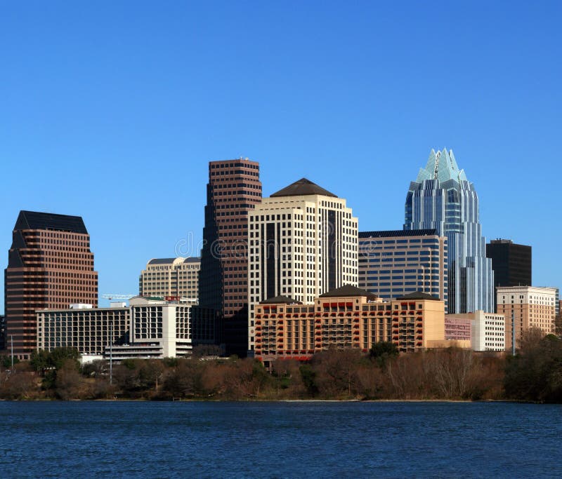 Downtown Austin, Texas at Night Stock Image - Image of capital ...