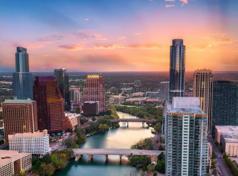 Downtown Austin, Texas stock illustration. Illustration of downtown ...