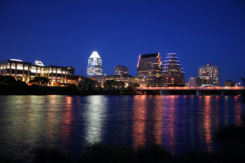Downtown Austin, Texas at Night Stock Photo - Image of buildings, night ...