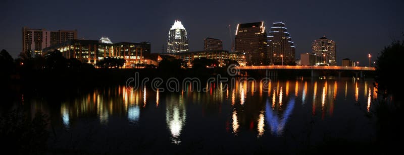 Downtown Austin, Texas at Night Stock Image - Image of capital ...
