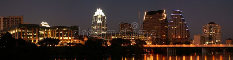Downtown Austin Texas Cityscape at Night Stock Image - Image of ...