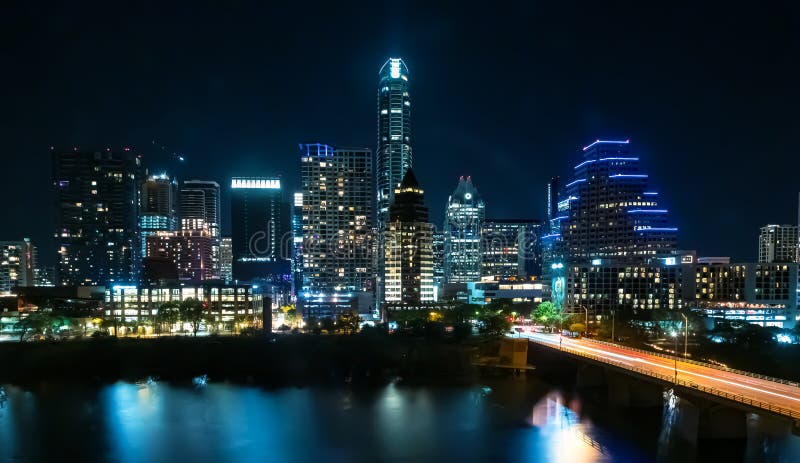 Downtown Austin Texas Skyline and Colorado River Stock Photo - Image of ...