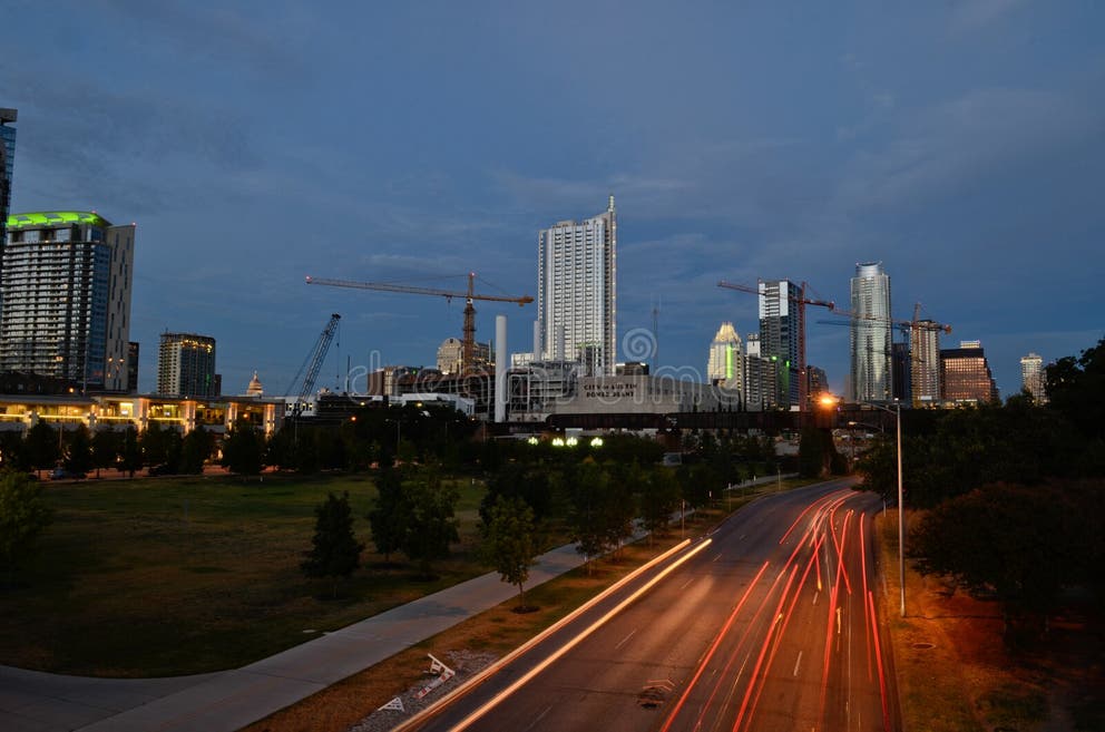 Downtown Austin Texas at Sunset Editorial Image - Image of state ...
