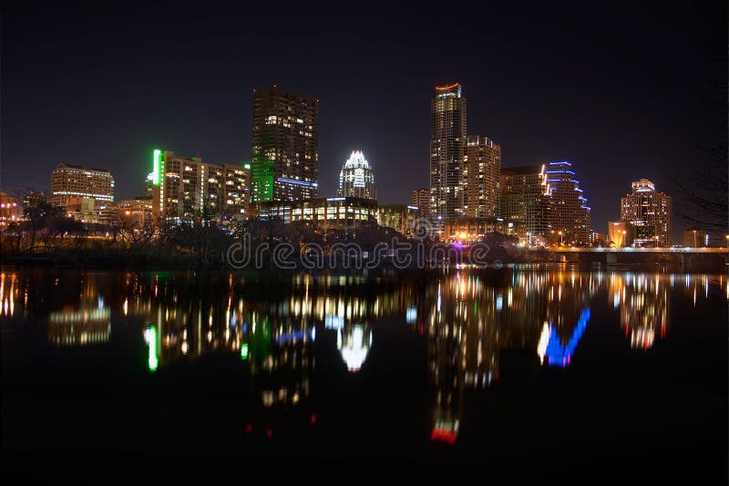 Downtown Austin, Tx at Night Stock Photo - Image of night, river: 23225880