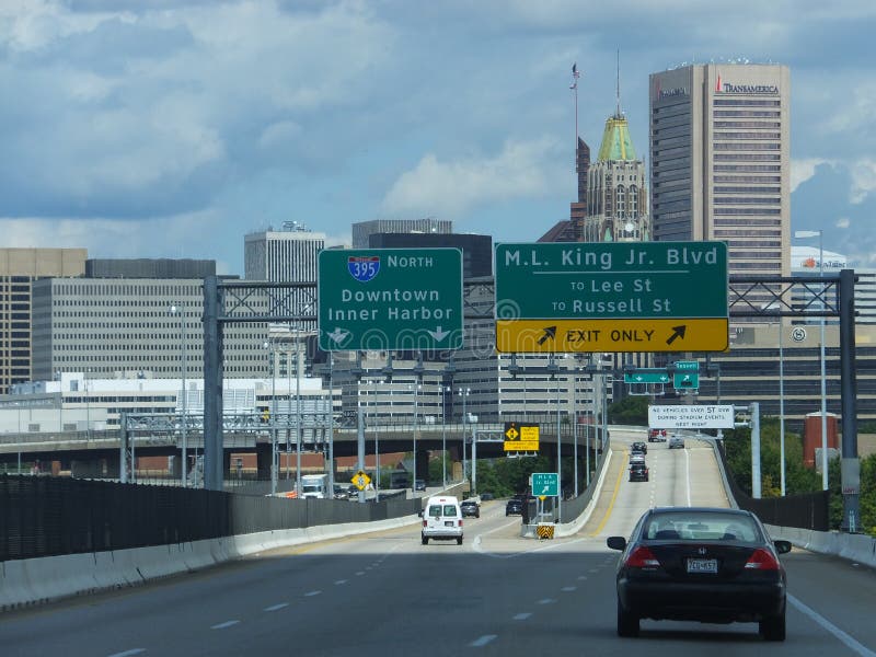 Highways and Cars Driving To Baltimore, Maryland Editorial Stock Photo ...