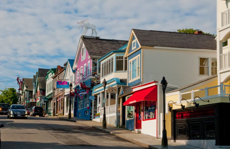 Downtown Bar Harbor stock photo. Image of harbor, travel - 99857278