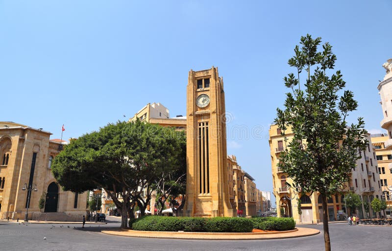 Downtown Beirut: Nejmeh Square Stock Image - Image of downtown ...