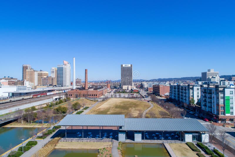 Downtown Birmingham Alabama Editorial Image - Image of blue, evening ...