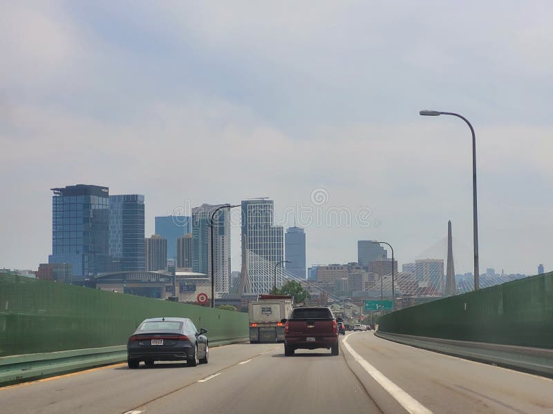 Downtown Boston daytime editorial image. Image of highway - 281441350