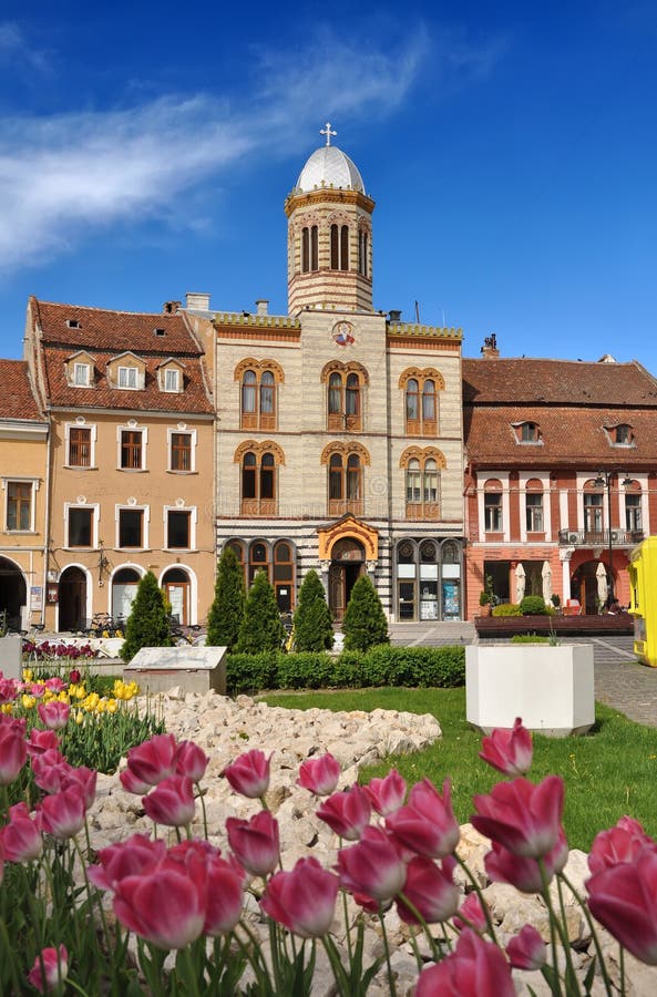 Downtown from Brasov City stock image. Image of piata - 20411611