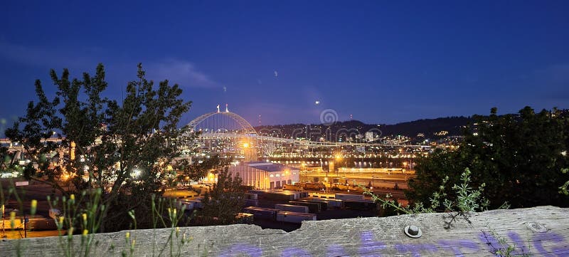 Downtown Bridge Overlooker stock photo. Image of morning - 230870958
