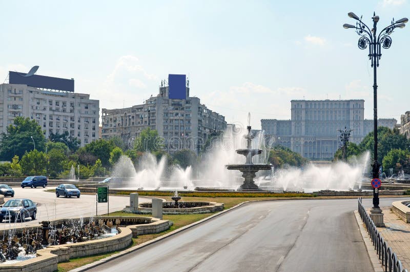 The Downtown of Bucharest editorial stock photo. Image of construction ...