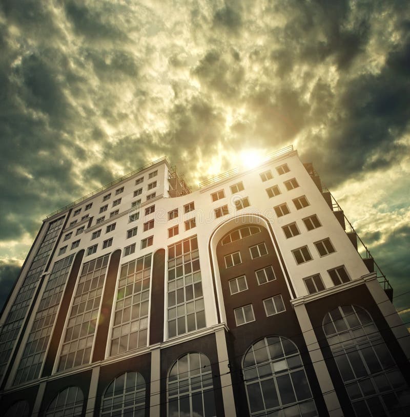 Downtown building stock photo. Image of housing, clouds - 19873254
