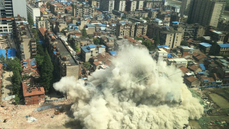 Downtown Building Demolition by Implosion Stock Image - Image of bomb ...