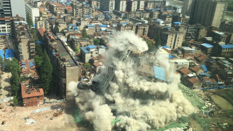 Downtown Building Demolition by Implosion Stock Photo - Image of ...