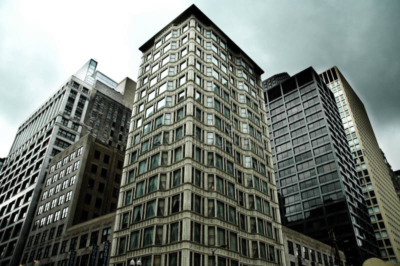 Downtown Buildings stock photo. Image of high, loop, windows - 2230212