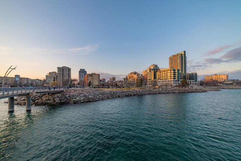 Downtown Burlington Seen from Brant Street Pier Stock Image - Image of ...