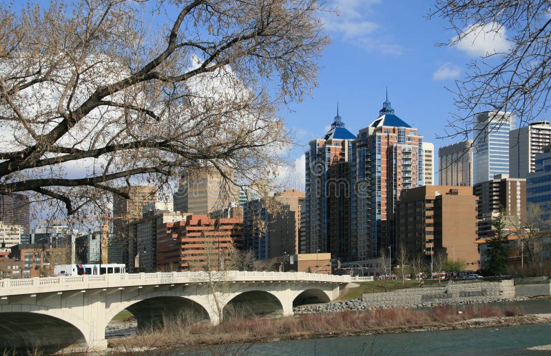 Downtown Calgary skyline stock image. Image of skyscraper - 15850439