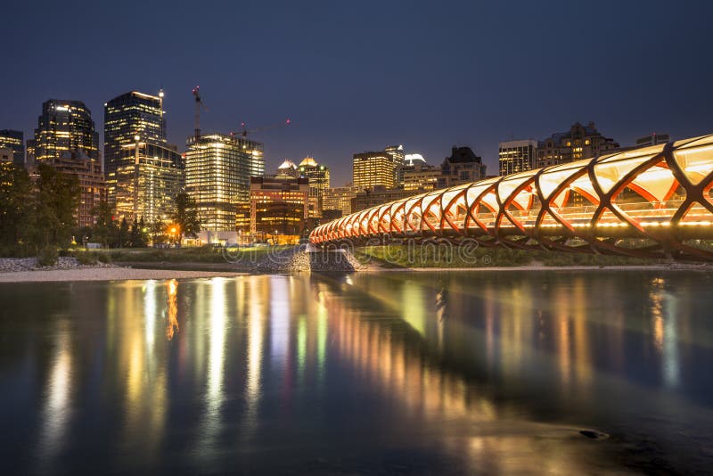 Downtown Calgary Alberta Canada at Night Editorial Photo - Image of ...