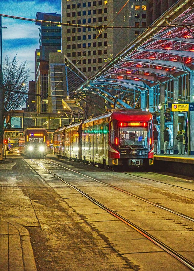 Downtown Calgary Transit System Editorial Stock Image - Image of syste ...