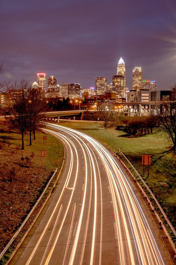 Downtown of Charlotte North Carolina Skyline Stock Image - Image of ...
