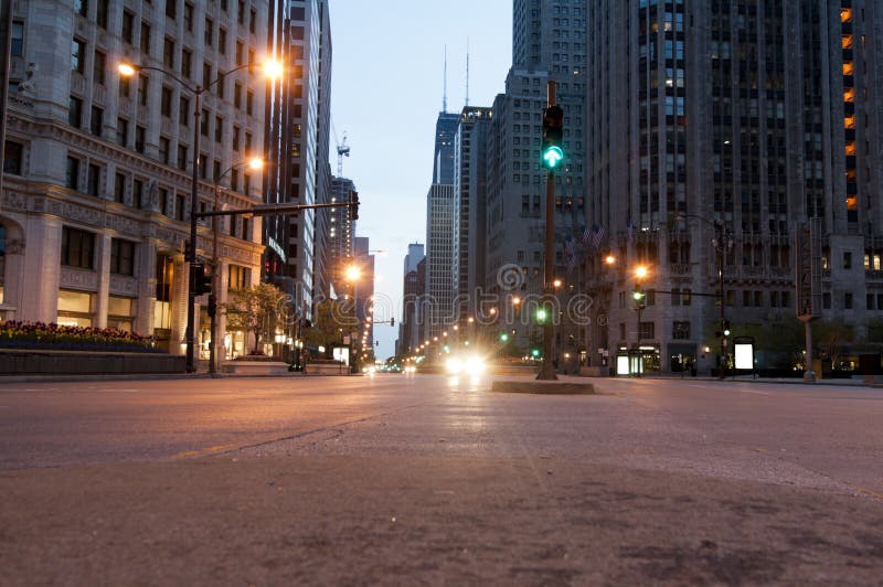 Chicago in the Early Morning Stock Image - Image of illinois, park ...