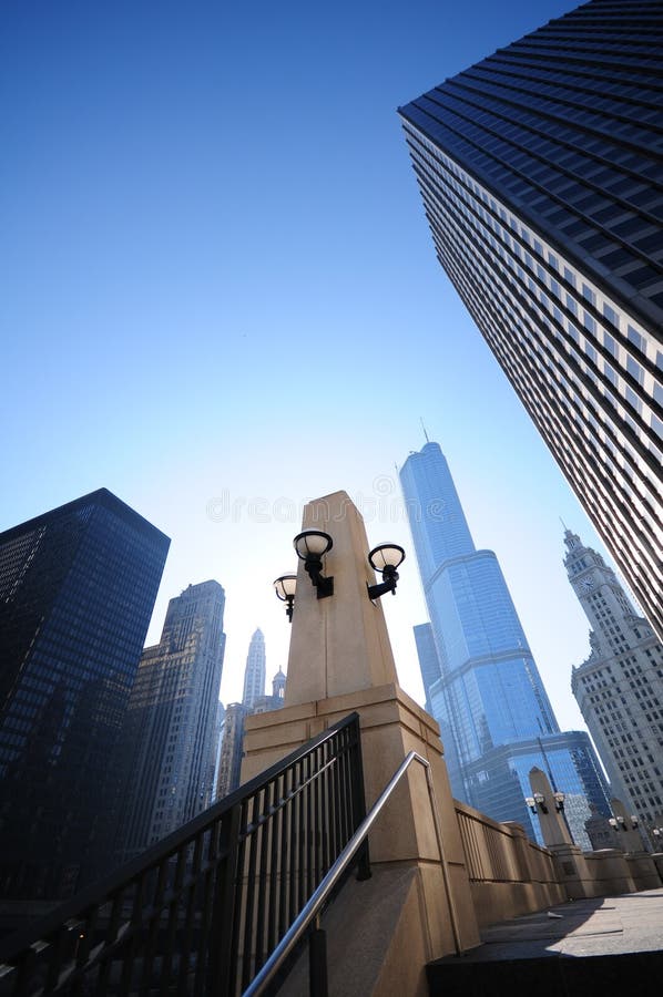 Downtown Chicago Alley stock photo. Image of night, fire - 40875806