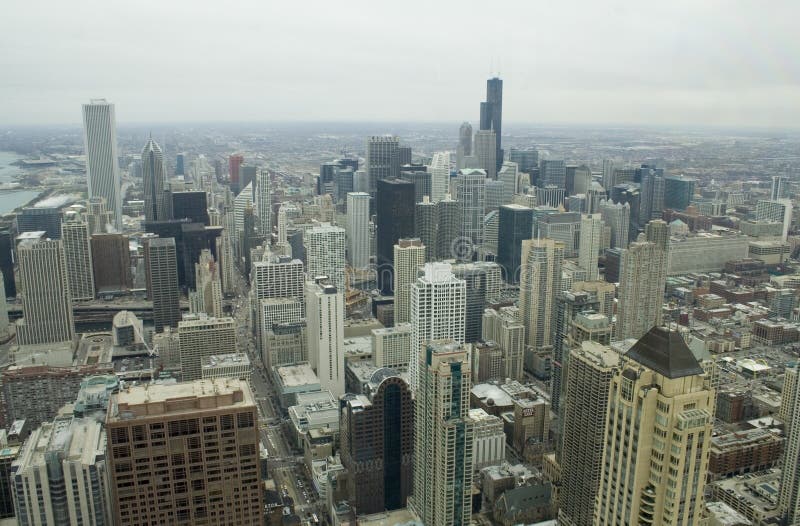 Downtown Chicago from 92 Stories - Horizontal Stock Image - Image of ...