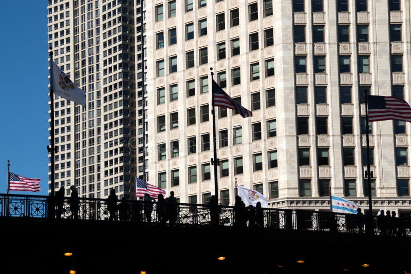 Downtown Chicago Modern and Old Buildings Cityscape Stock Photo - Image ...