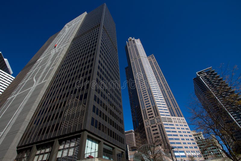 Downtown Chicago Modern and Old Buildings Cityscape Stock Photo - Image ...