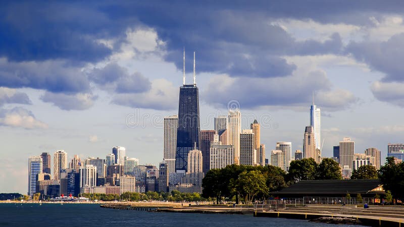 Downtown Chicago Skyline stock image. Image of economy - 89114979